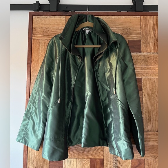 St. John | Jackets & Coats | St John Sport Metallic Green Jacket | Poshmark